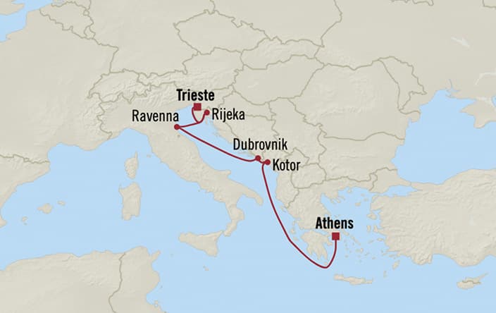 Oceania Cruises 6-days from Trieste, Italy to Athens (Piraeus), Greece